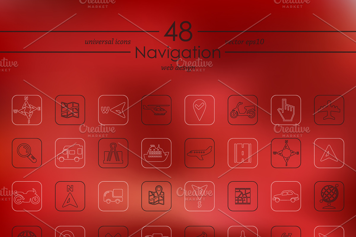 48 NAVIGATION icons, an Icon by Palau