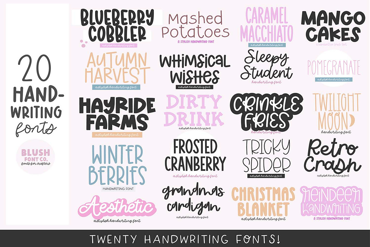 HANDWRITING FONT BUNDLE VOL. 4, a Sans Serif Font by Blush Font Co.