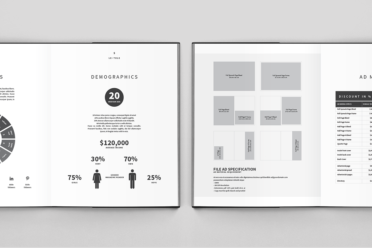 Magazine Media Kit, a Magazine Template by BOXKAYU