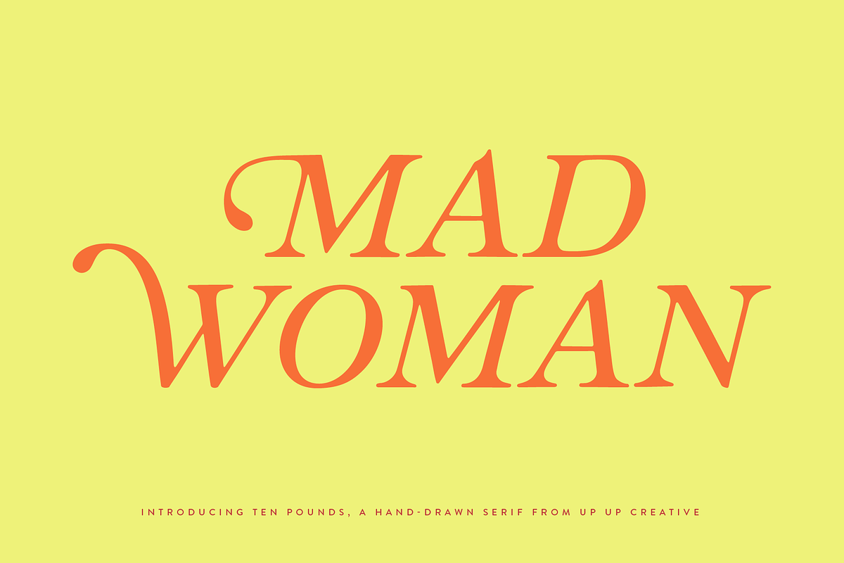 Ten Pounds, A Hand-Drawn Font, a Serif Font by Up Up Creative
