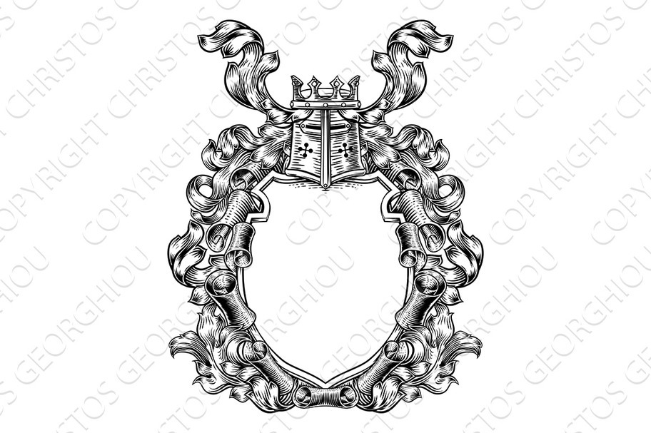 Crest Coat of Arms Royal Scroll, a Decorative Illustration by Christos ...