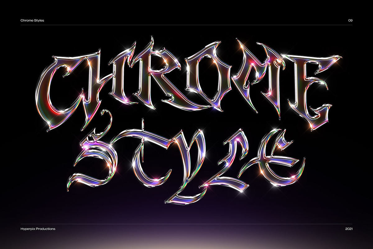 Chrome Text Styles Vol.3, a Layer Style Add-On by Hyperpix Productions