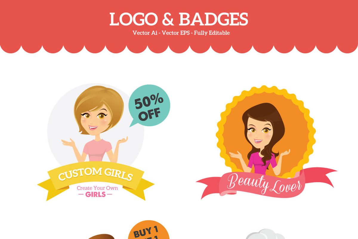 Custom Girls - Logo & Badges Creator, a Branding & Logo Template by ...
