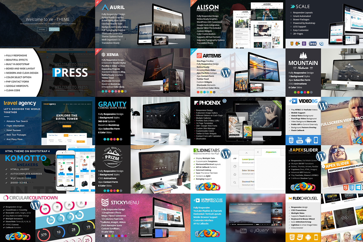 Colossal Web Design Bundle, a Templates & Theme by CodeGrape