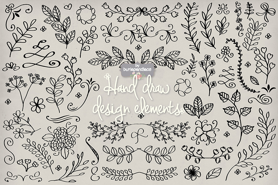 Vector Hand draw design elements, an Illustration by burlapandlace