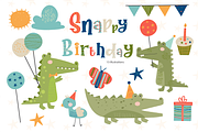 Snappy Birthday, an Animal Illustration by Poppymoondesign