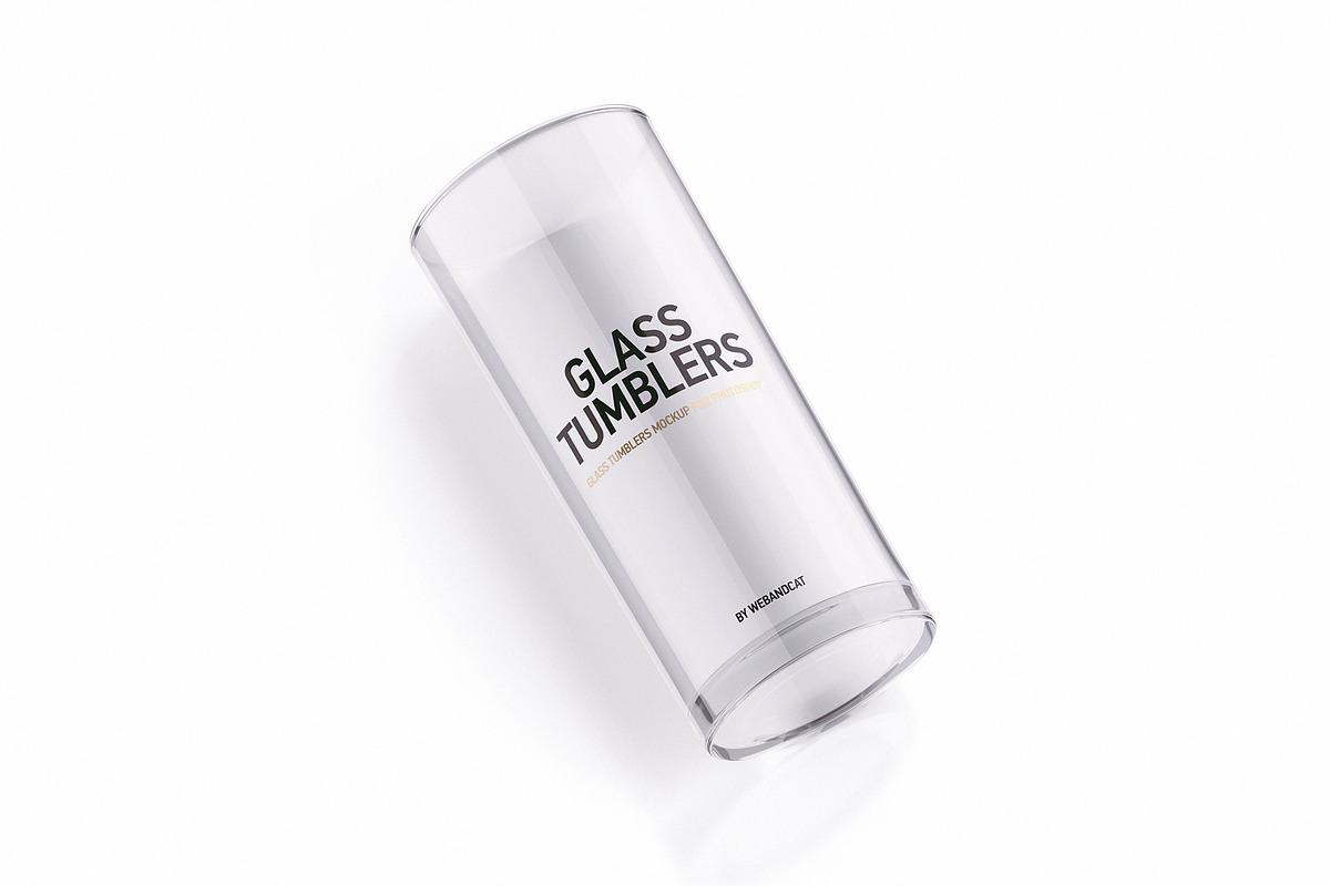Clear Glass and Box Mockup, a Cups & Container Mockup by WebAndCat