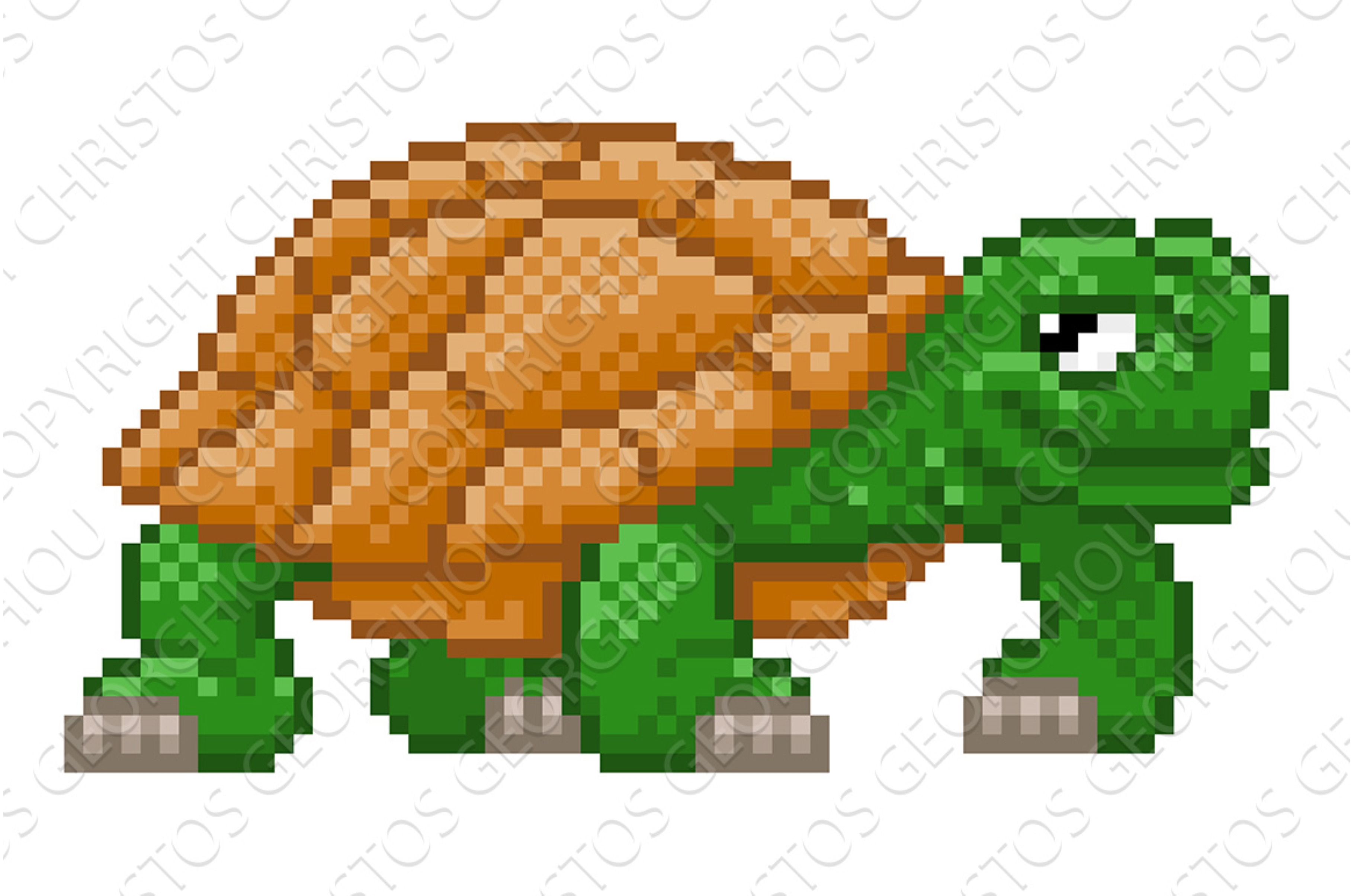 Turtle Tortoise Pixel Art Video Game, an Animal Illustration by ...