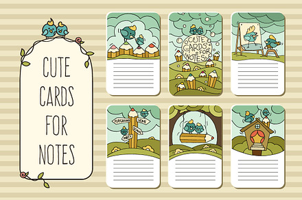 Printable cards for notes, a Card Template by Sapunkele
