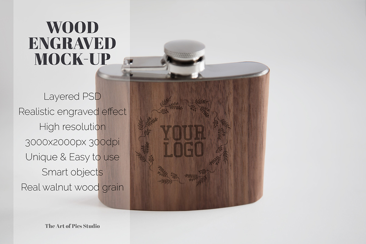 Wood Engraved Logo Mock-up, a Product Mockup by The Art of Pics