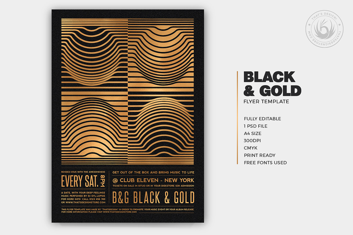Black and Gold Flyer Template Design