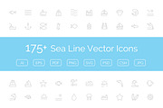 175+ Sea Line Vector Icons, an Icon by Vectors Market