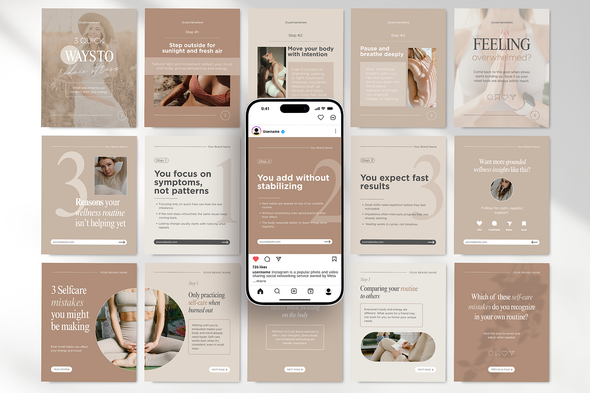 Wellness Carousel Instagram Posts Canva