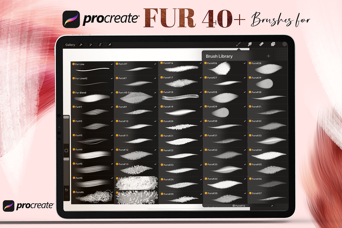 Fur Brushes for Procreate, a Brush Add-On by LABFcreations