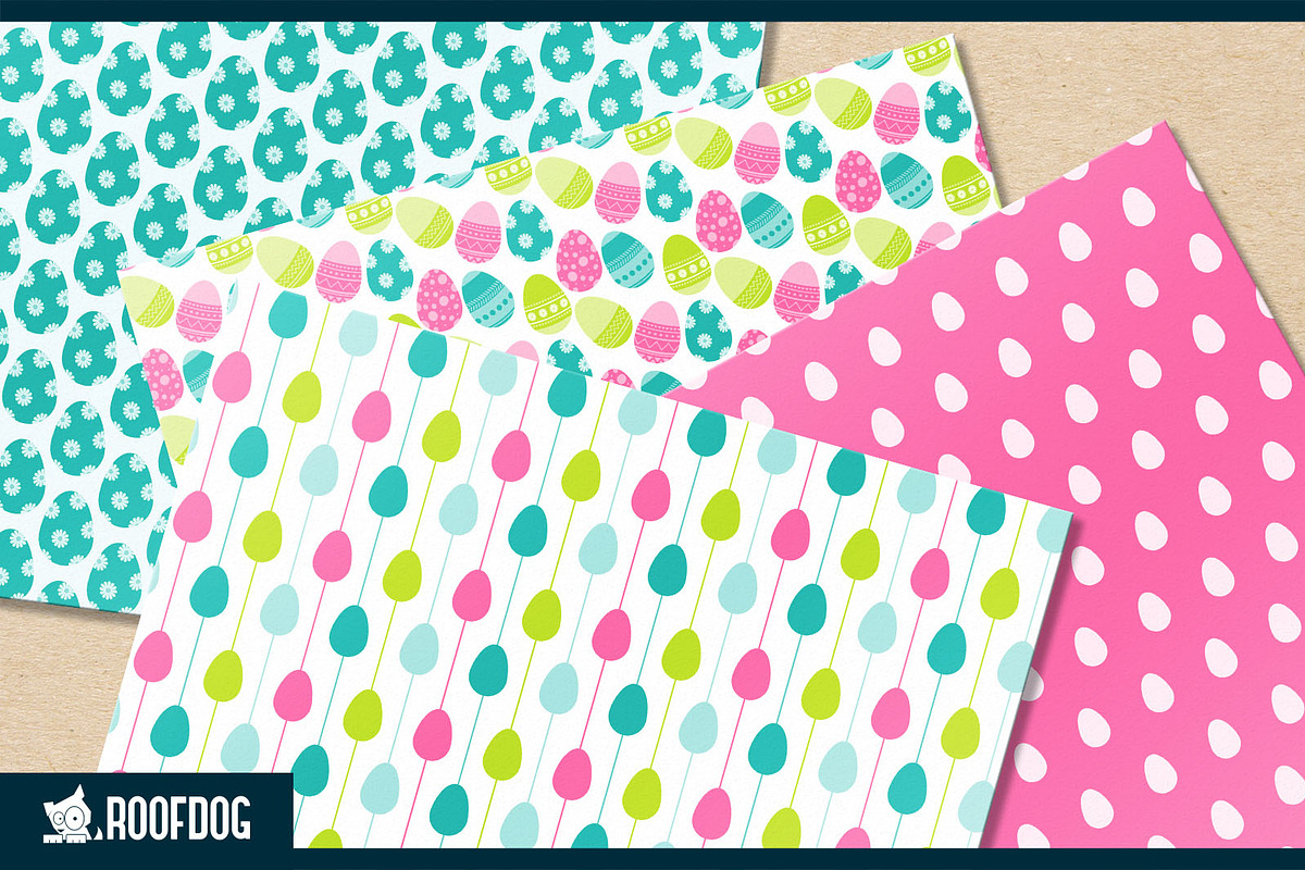 Easter egg hunt digital paper, a Pattern Graphic by Roofdog Design