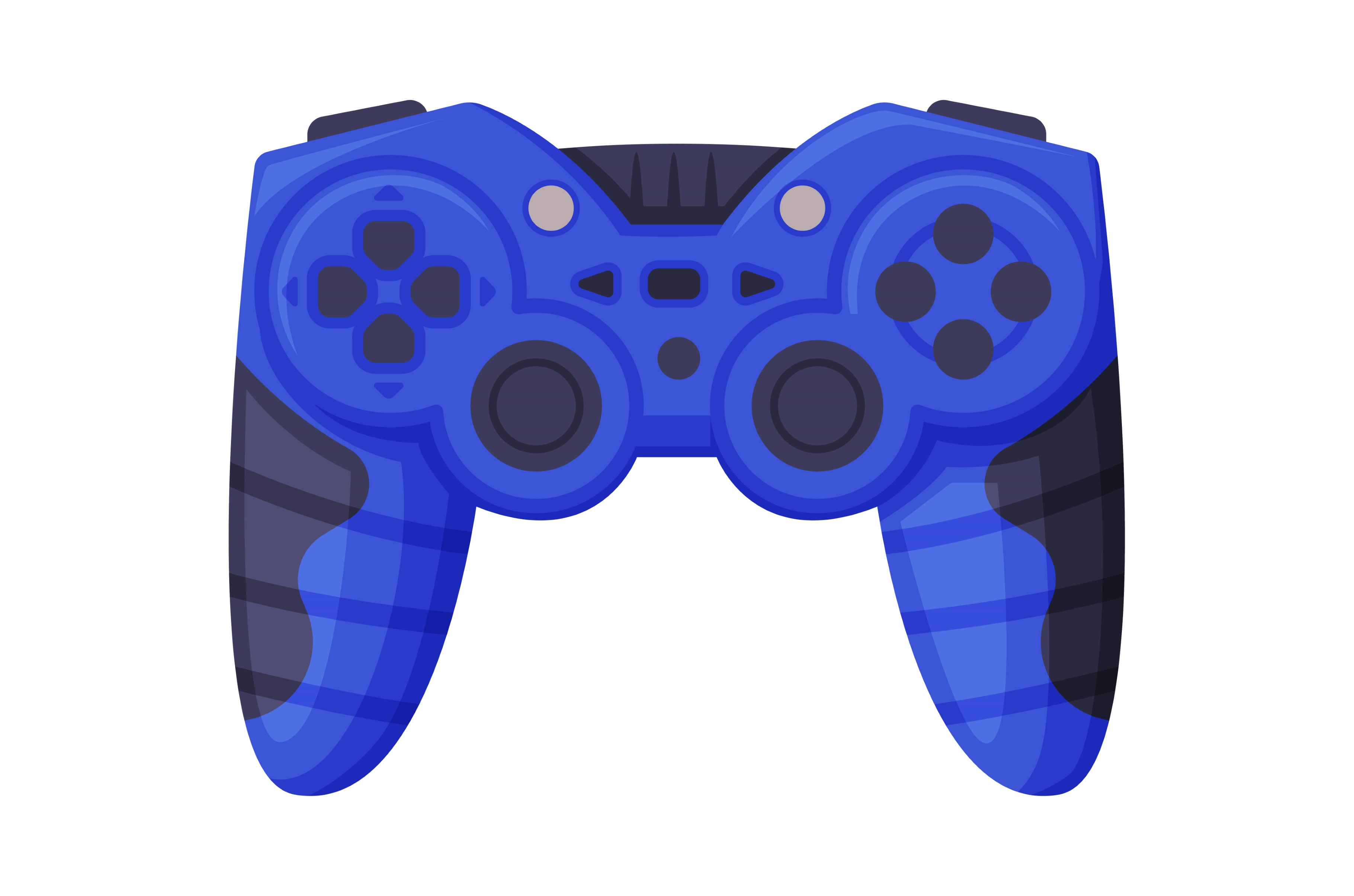Video Game Console Blue Controller, an Object Illustration by TopVectors
