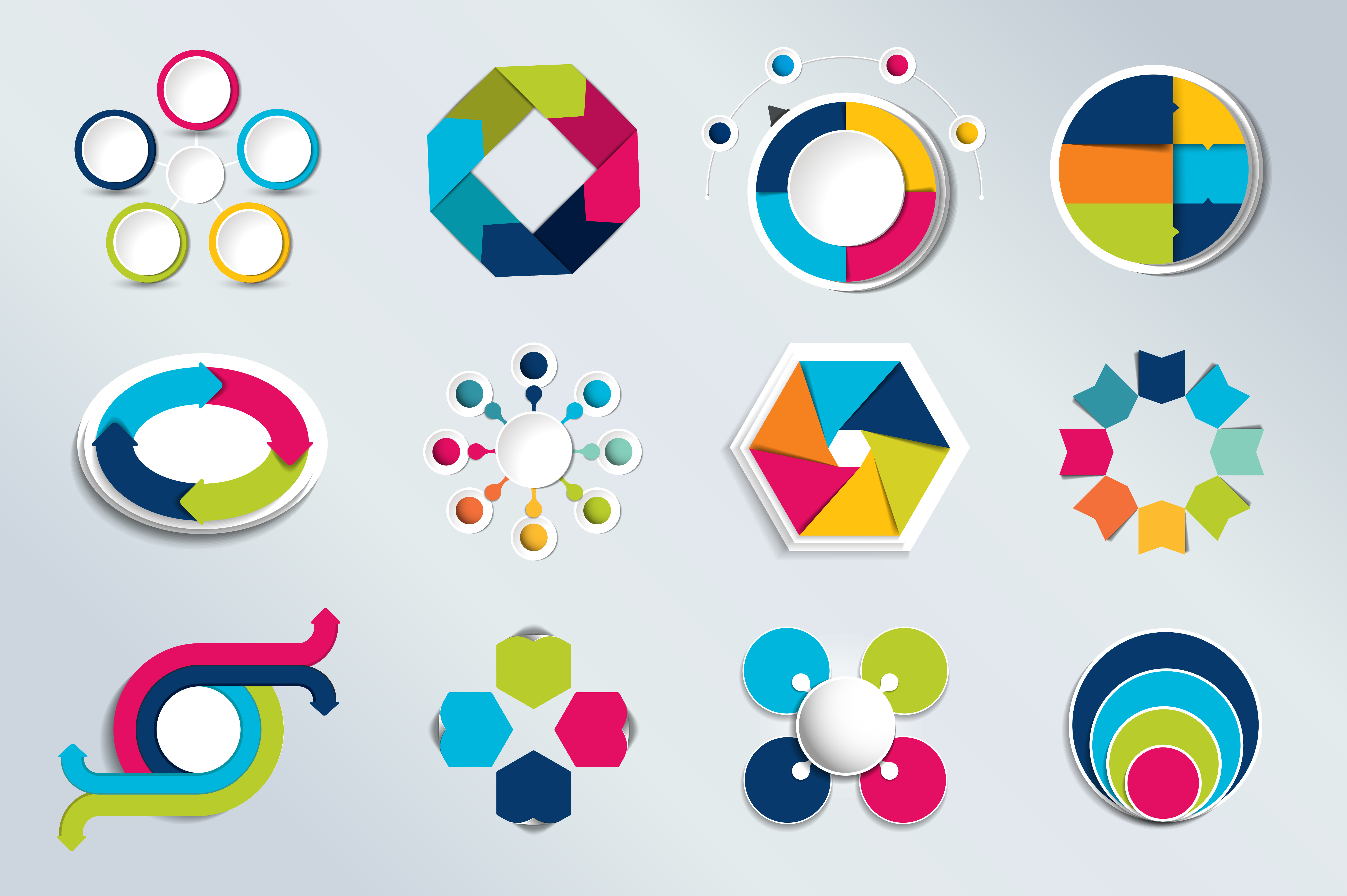 Set of circle charts, infographics., a Background Graphic by VectorAN