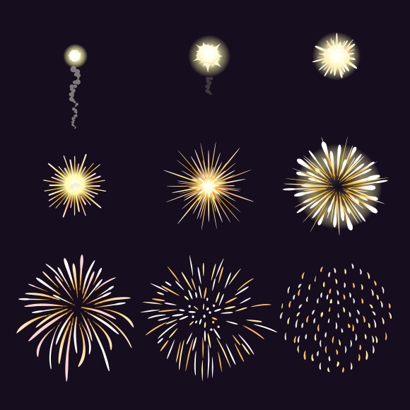 Animation of firework effect, a Background Graphic by Microvector