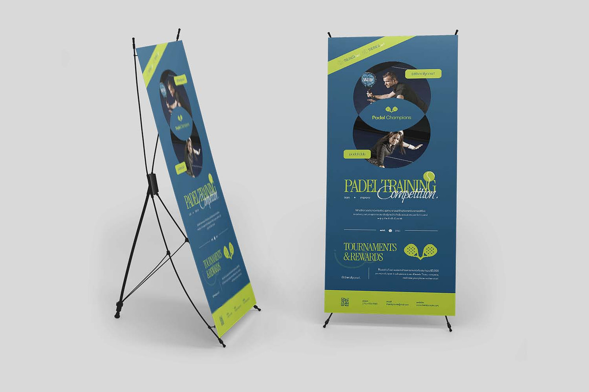 The Rally Court - Roll Up Banner, a Print Template by VUNIRA