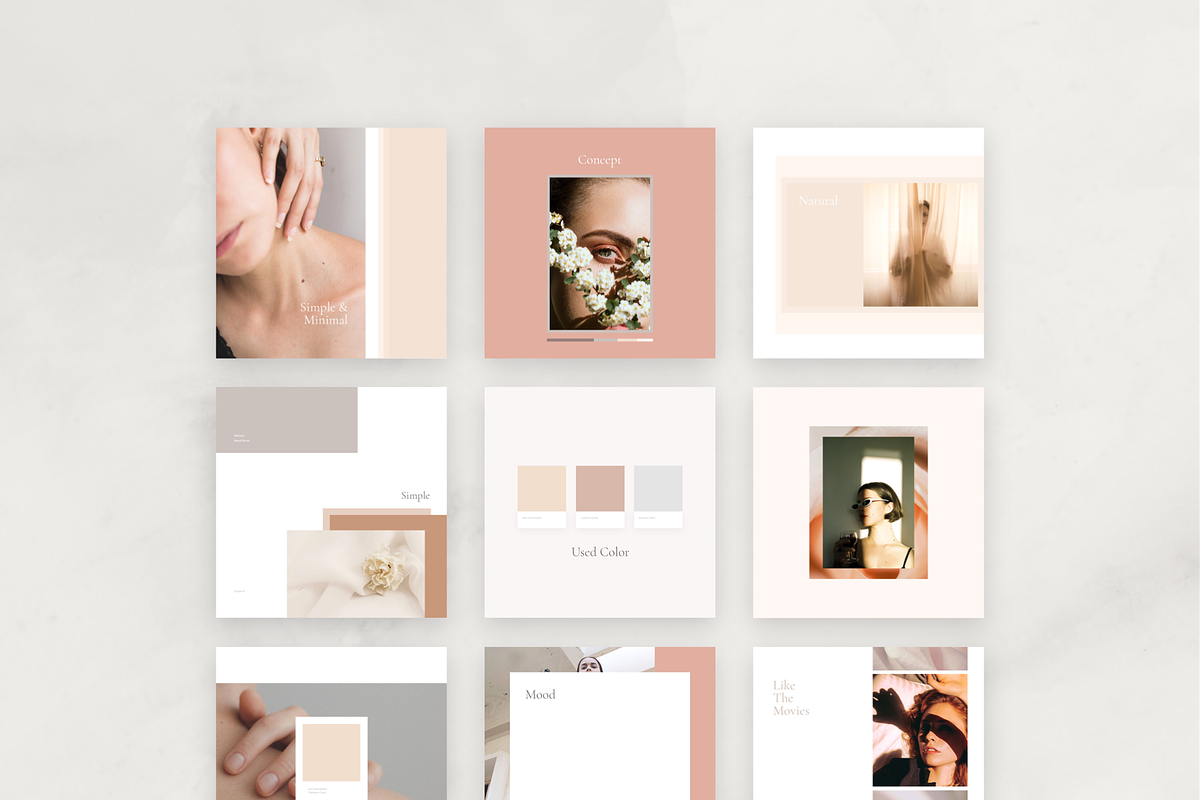 Rose Mood Board Pack, a Social Media Template by Simple P.