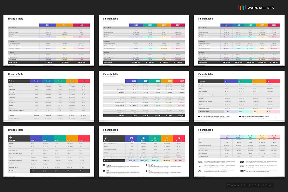 Financial Table PowerPoint Templates