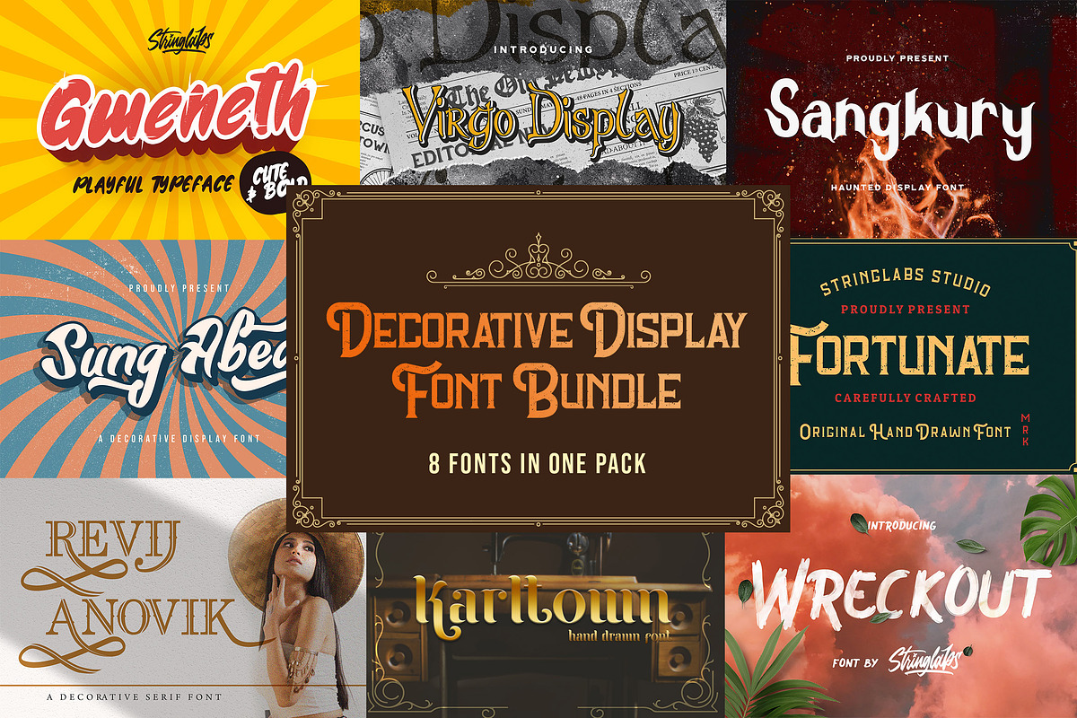 Decorative Display Font Bundle, a Font by StringLabs