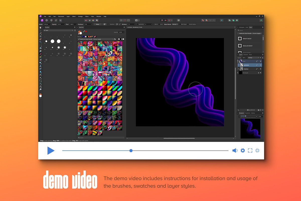 Gradial: Multicolor Affinity Brushes, a Brush Add-On by Chroma Supply