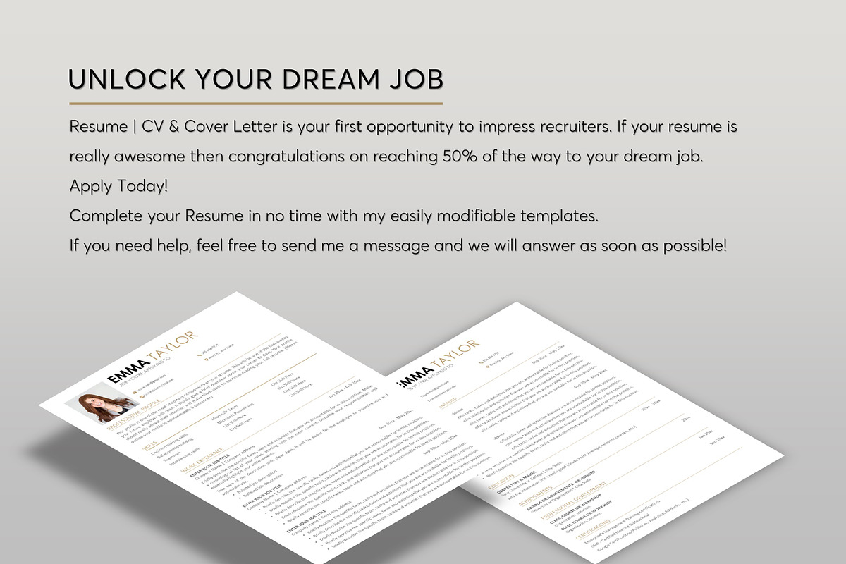 ATS Resume CV Word & Google Docs 20, a Resume Template by MrCam ...