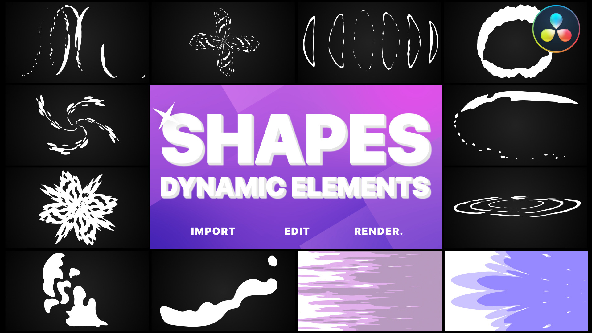 Dynamic Shapes Pack DaVinci Resolve, a Templates & Theme by FlashFXbox
