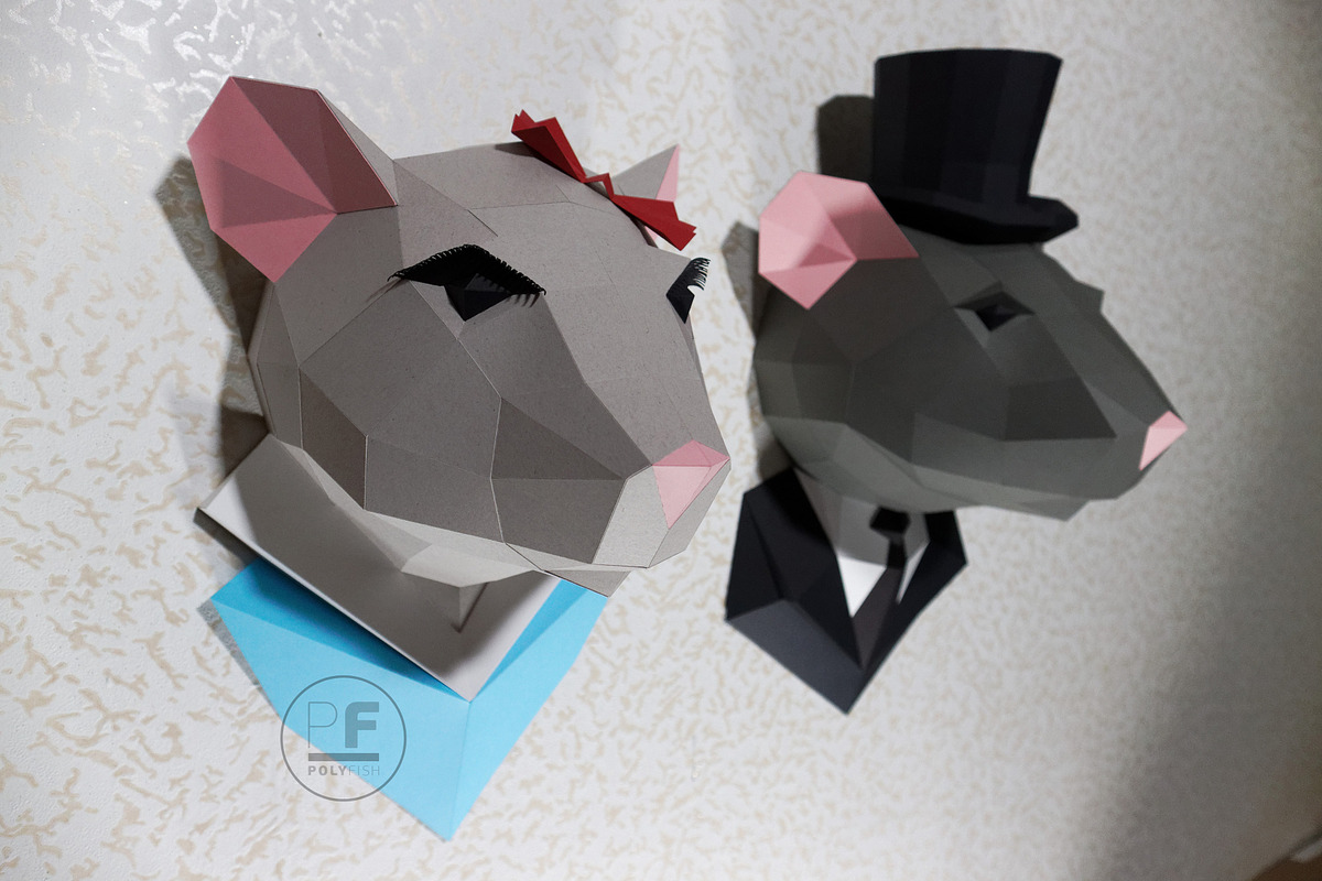 DIY Paper Rat 3D model template, a Templates & Theme by PolyFish