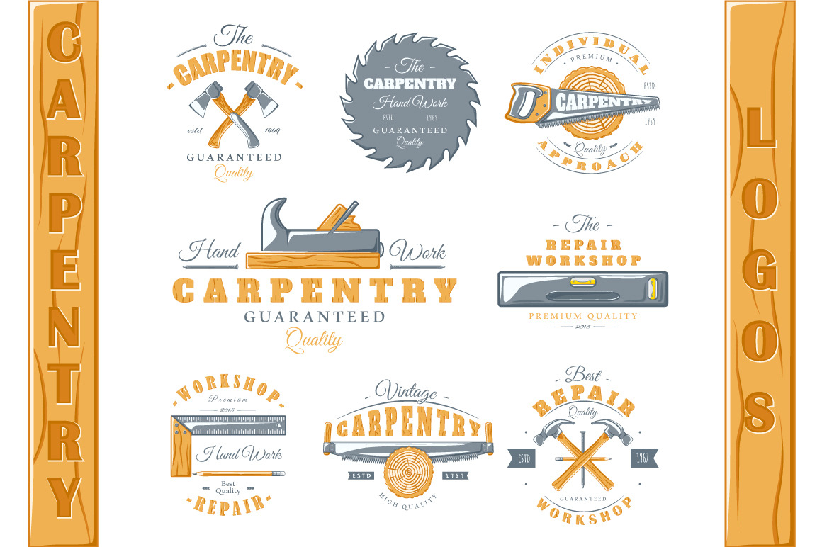 8 Colored Carpentry Logos Templates, a Branding & Logo Template by Art ...