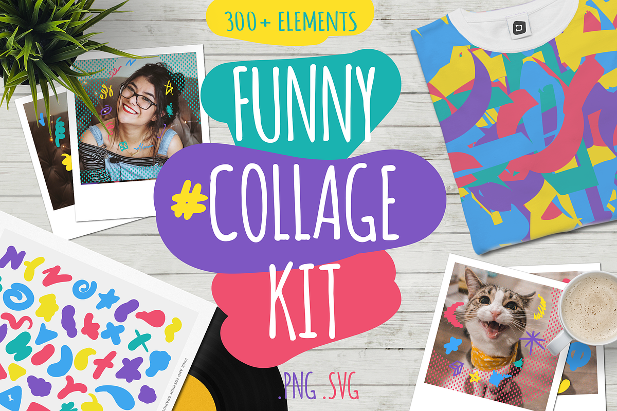 Funny Collage Kit, an Object Graphic by barsrsind