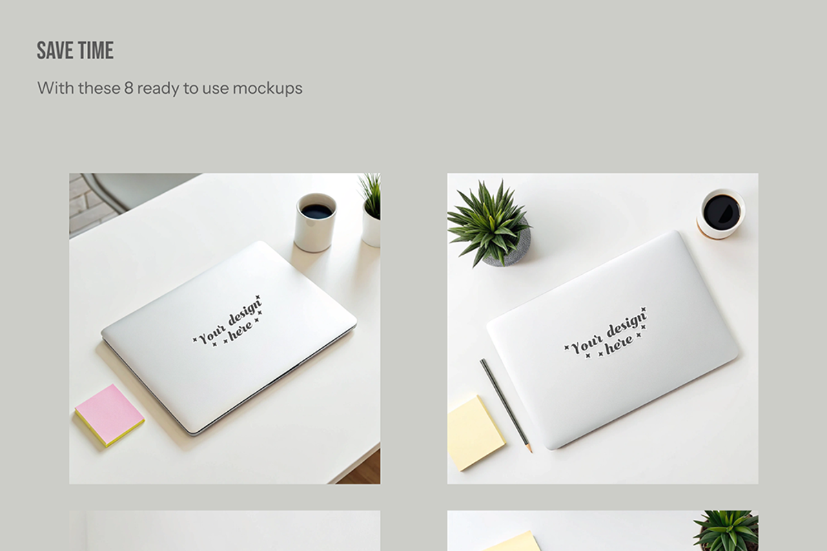 Laptop Backside Sticker Mockup