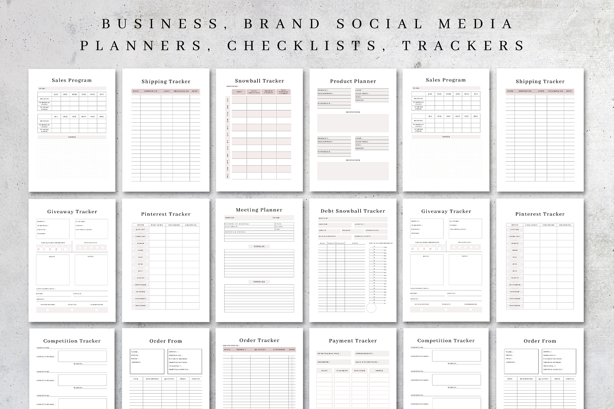 Digital Business Planner Templates, a Stationery Template by ...