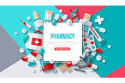 Pharmacy Banner With Square Frame, a Healthcare Illustration by kotoffei