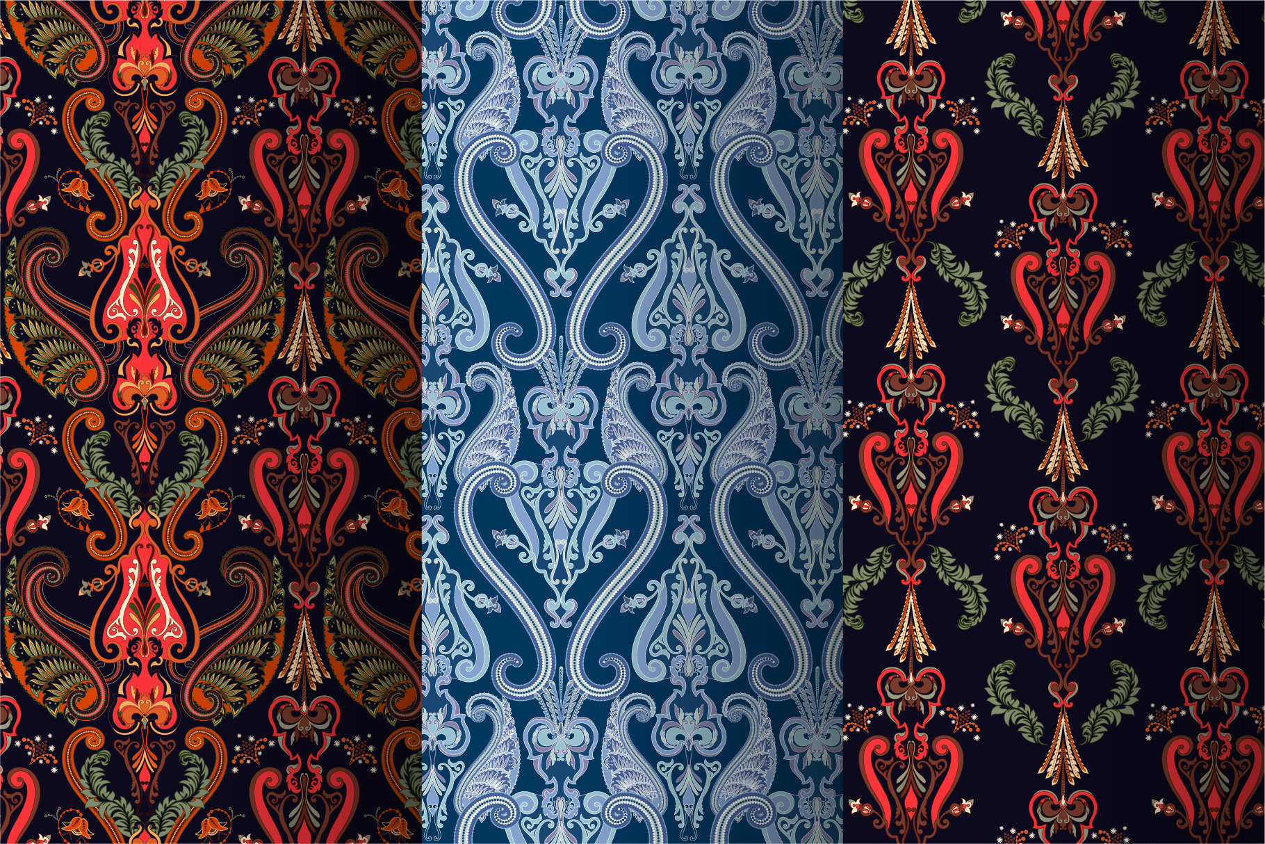 3 Dark Luxury Patterns, a Pattern Graphic by Sunny_Lion