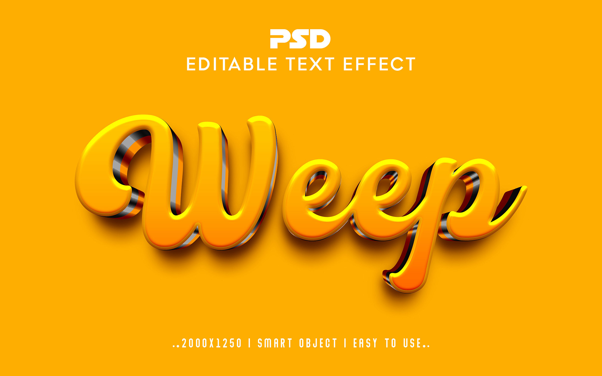 Weep editable 3D text effect style, a Layer Style Add-On by Md Jahidul99