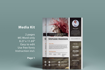 MS Word Blog Media Kit | Presentation Templates ~ Creative Market