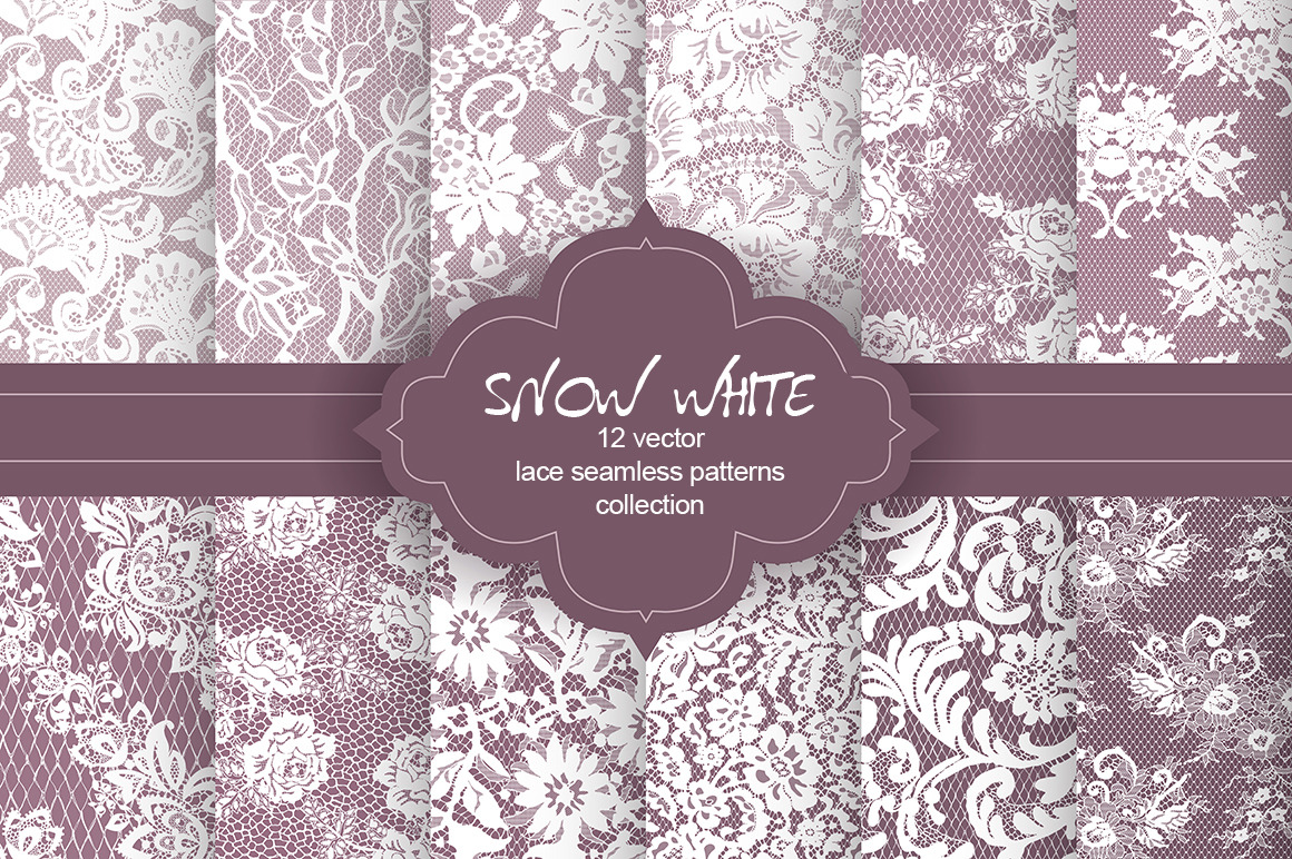 Snow White Lace Collection, a Pattern Graphic by Simple Design
