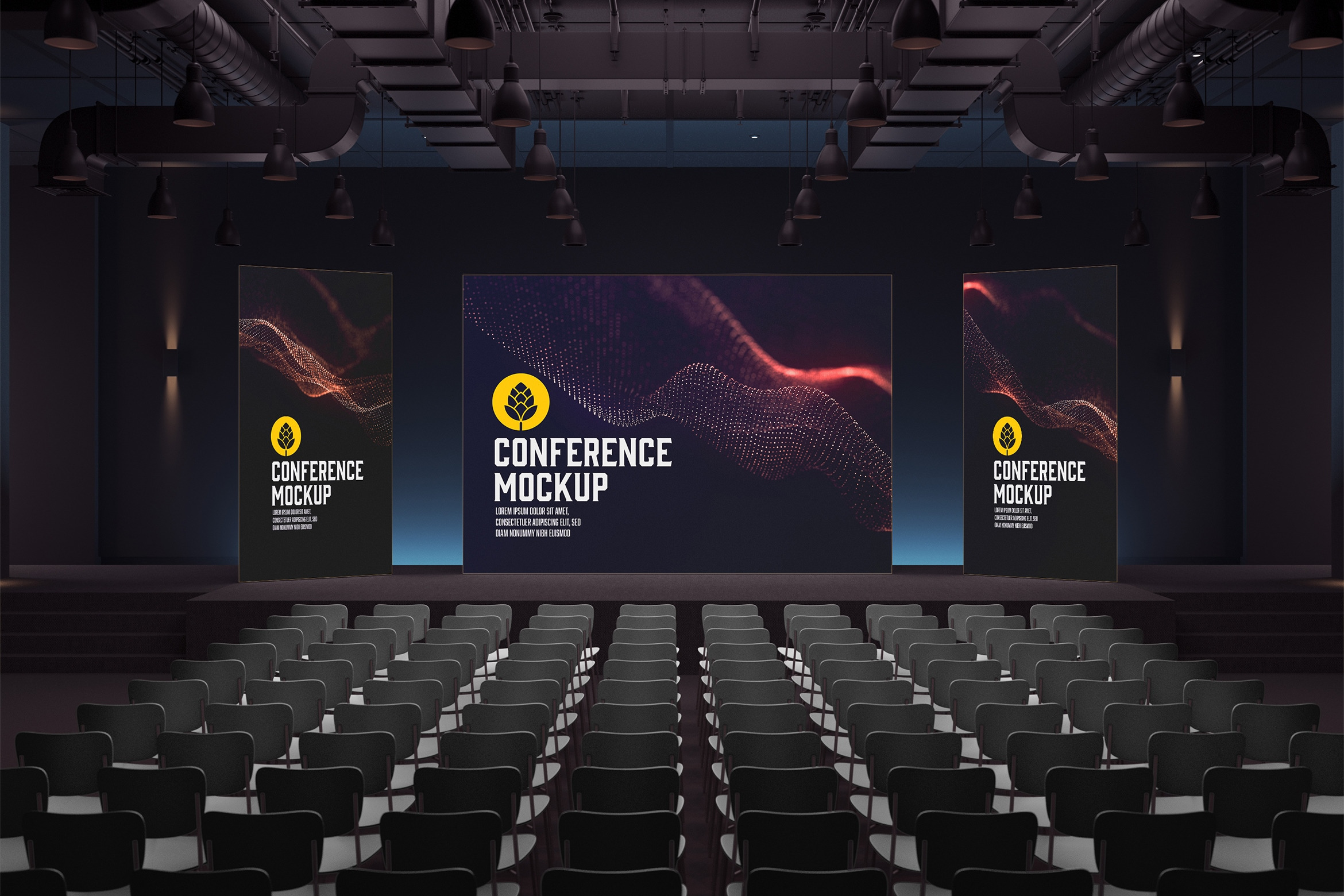 Presentation Hall Mockup, a Product Mockup by OneVectorStock