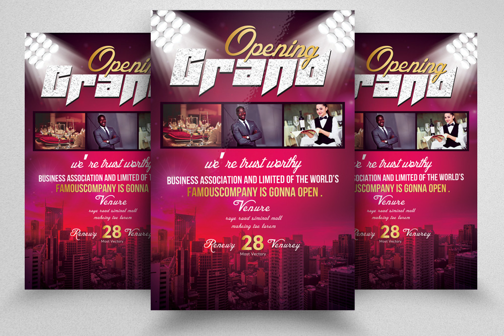 New Grand Opening Party Flyer, a Flyer Template by Psd Templates