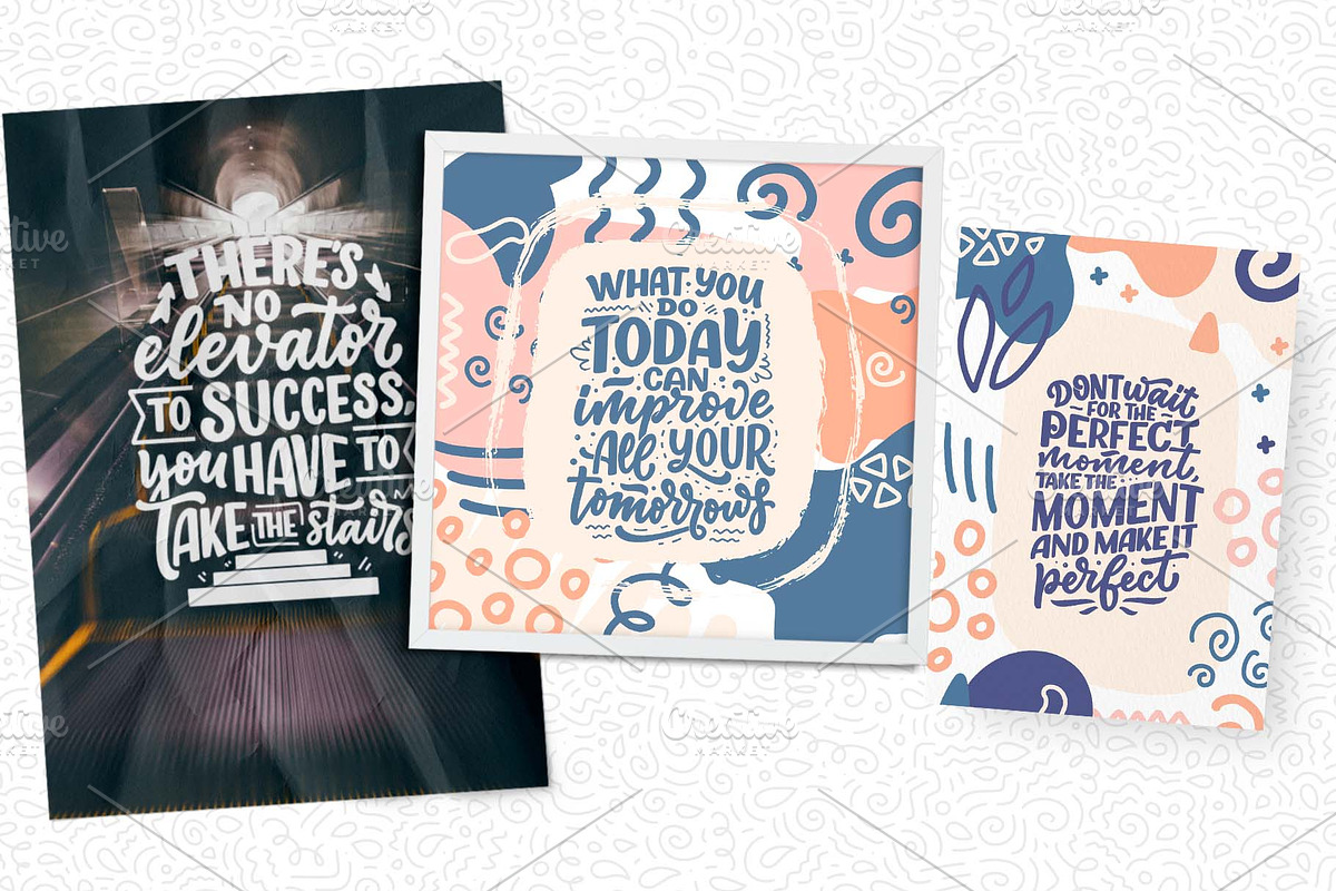 36 Motivational Lettering Quotes, a Decorative Illustration by Artlana