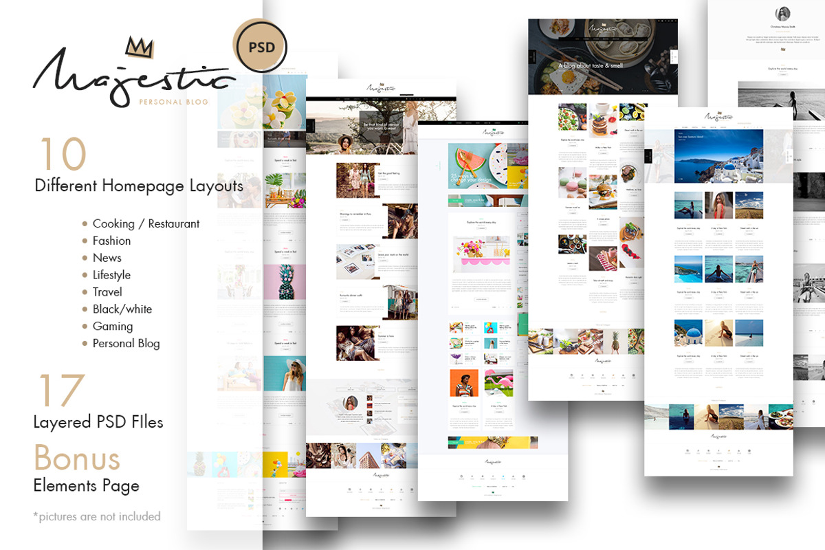 Majestic-Premium Personal Blog PSD, a Websites & App Template by Milo ...