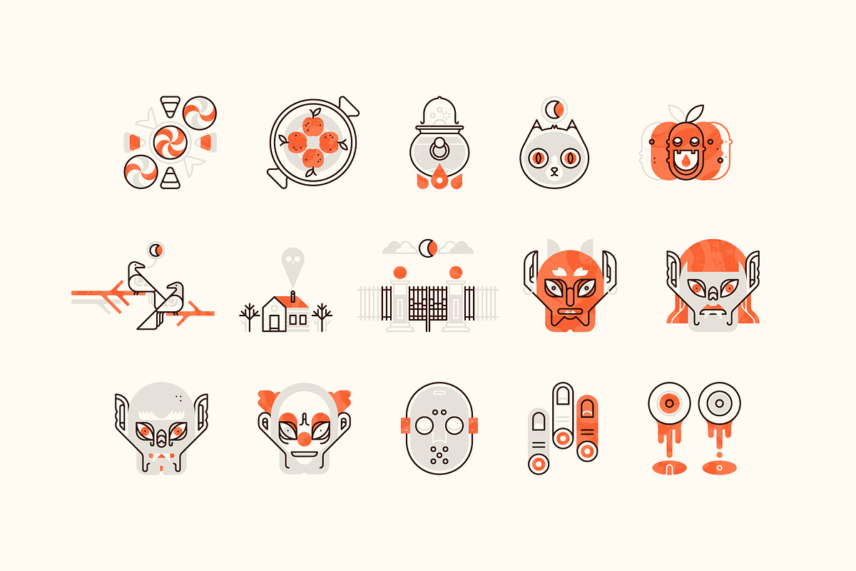 15 Halloween Illustrations, a Seasonal Illustration by Side Project