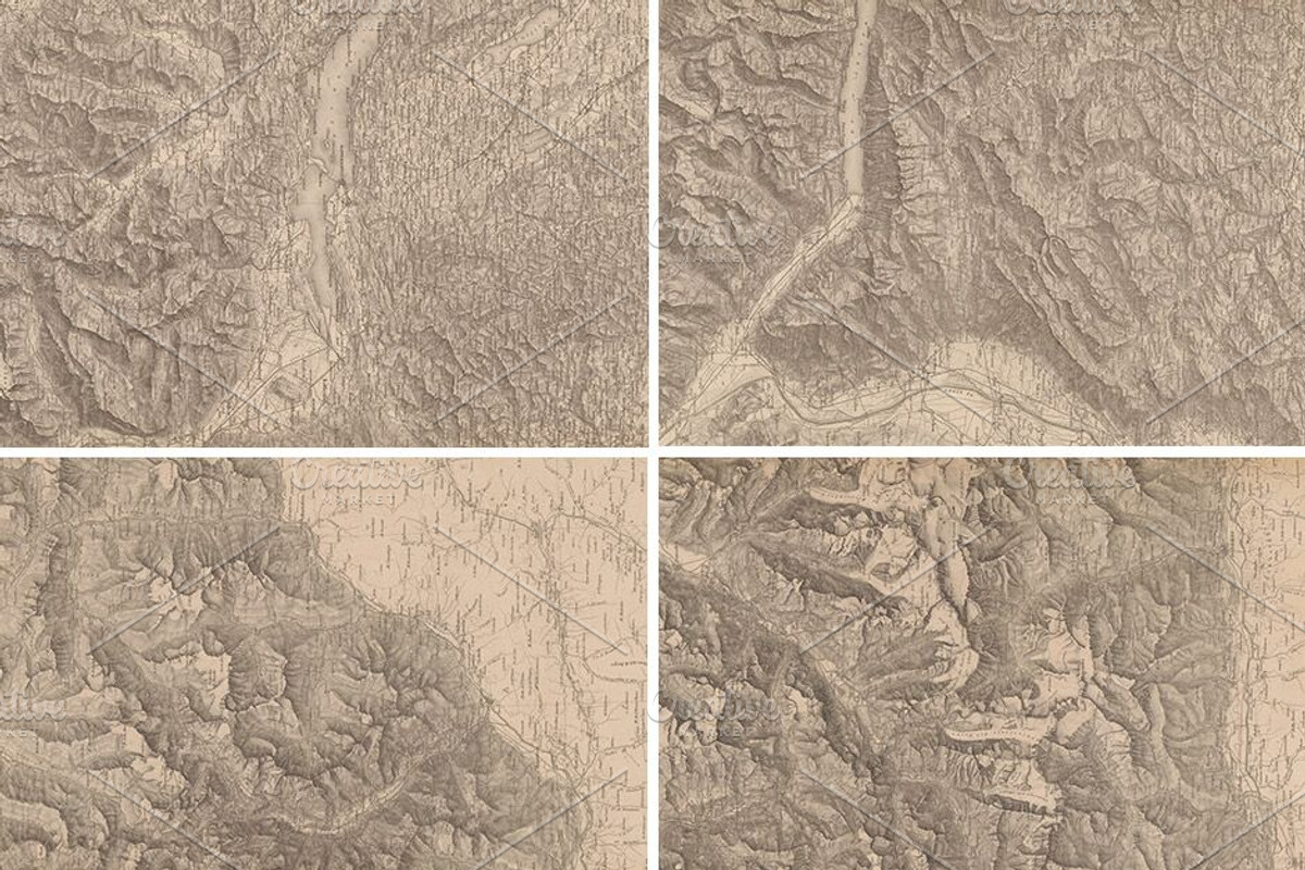 Antique Topographic Maps, a Texture Graphic by Blue Line Design