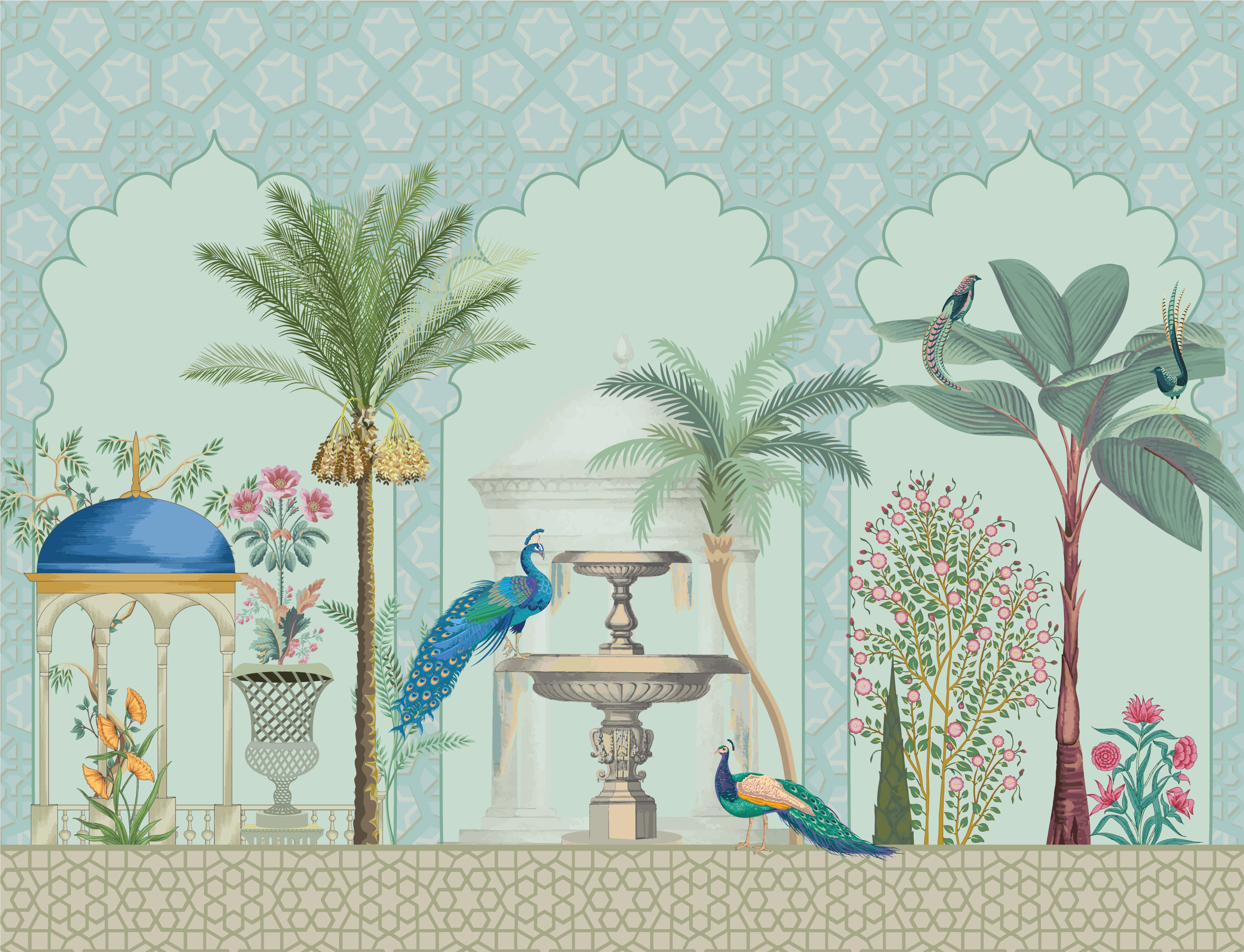 Moroccan decorative wallpaper