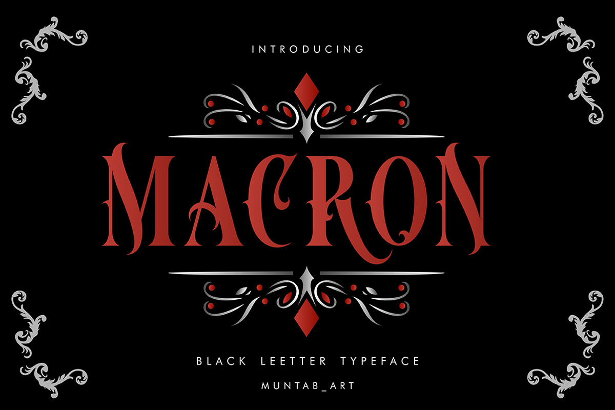 Macron | Vintorian Font, a Blackletter Font by Muntab_Art | Creative Market