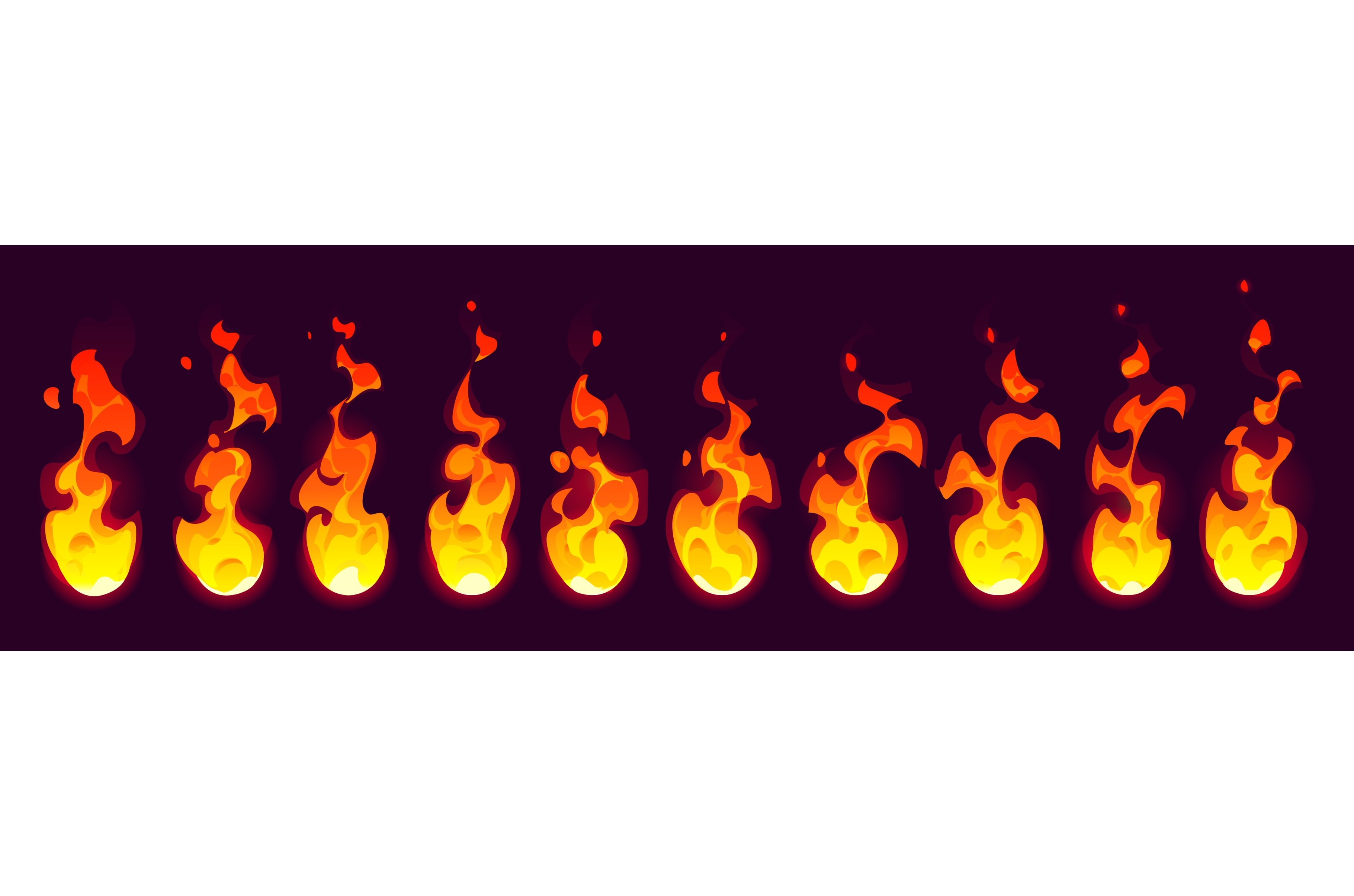Fire flame sprite sheet, fx effect, a Decorative Illustration by Vector ...