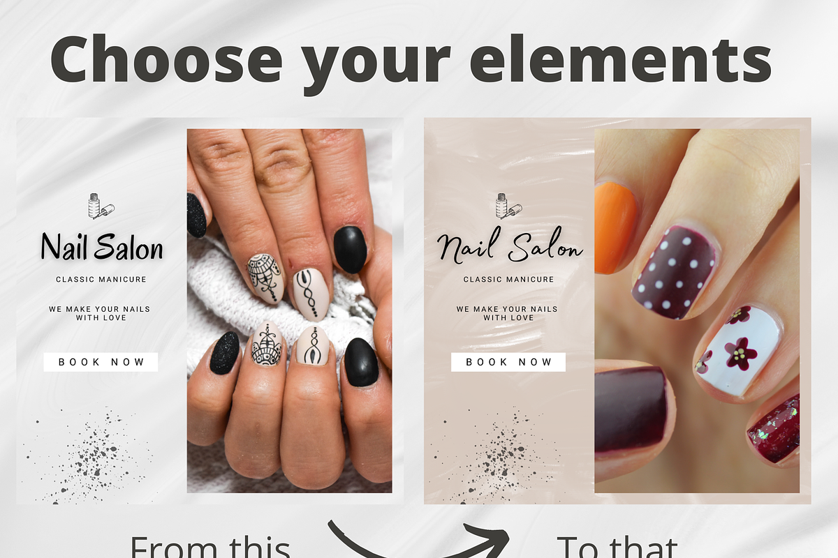 32 Manicure, Pedicure Canva Templates