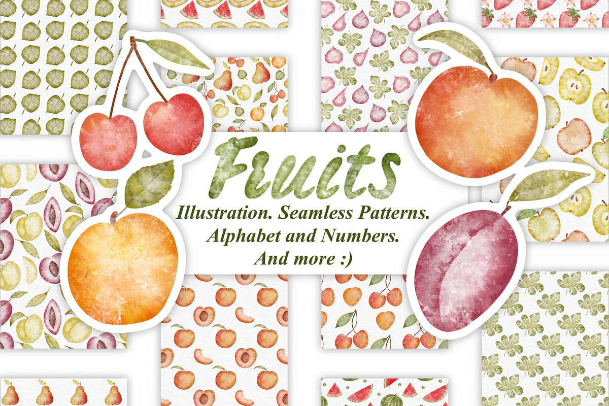 Fruits Seamless patterns and more, a Pattern Graphic by livira.art